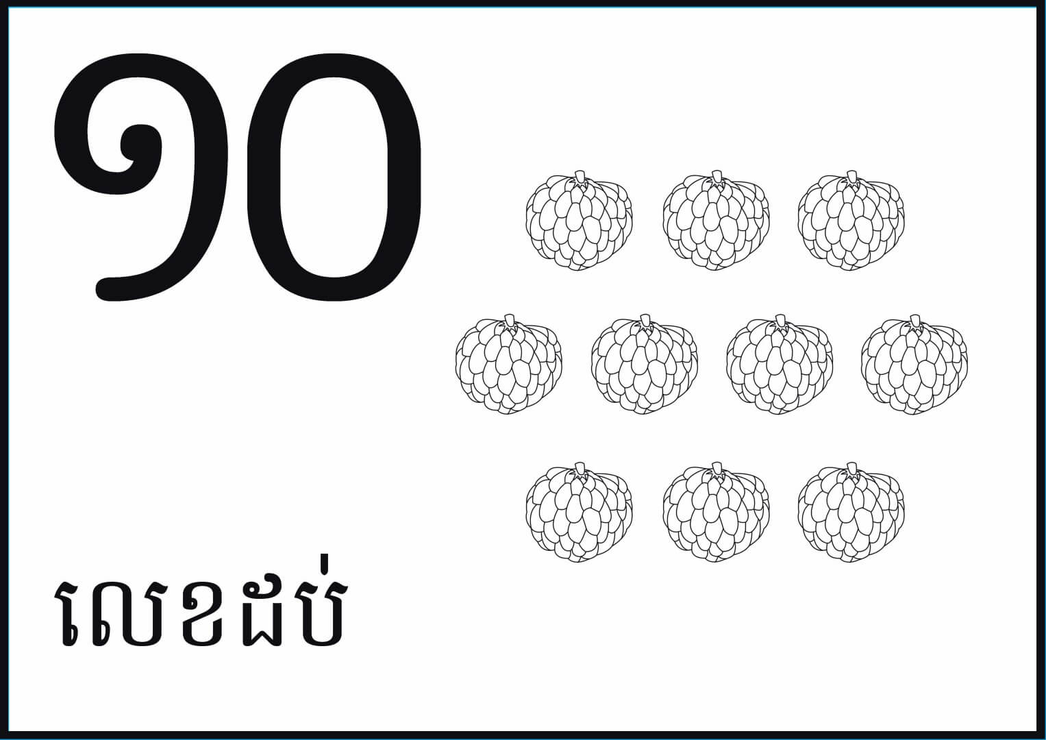 កាត លេខខ្មែរ ពីលេខ១ ដល់លេខ៣១ (សខ្មៅ) – Rermork Digital Library